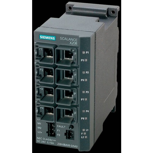 6GK52080BA102AA3 SIEMENS Scalance X208 IE Switch, 8x10/1 - Netzwerk Switch