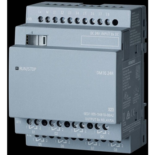 6ED1055-1NB10-0BA2 SIEMENS LOGO DM16 24R Erw.-Mod., 24VDC/24VDC/REL ...