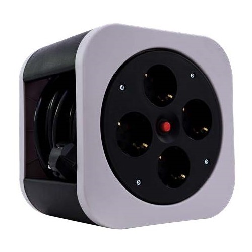 0010012800 REV Kabelbox S grau 4 Schuko 10m Thermoschalter - Kabeltrommel